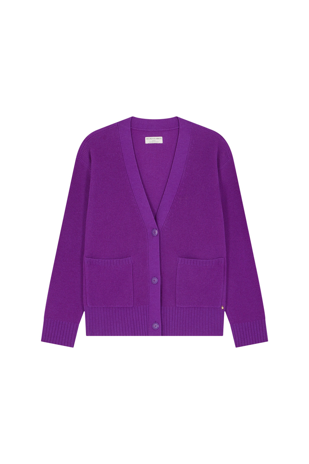 Gilet Laine Mérinos Violet - Artimus Violette - Des Petits Hauts
