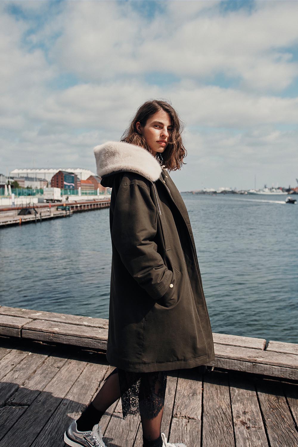 Parka Doublée Coton Déperlant Vert Kaki - Ynes Pickle - Des Petits Hauts